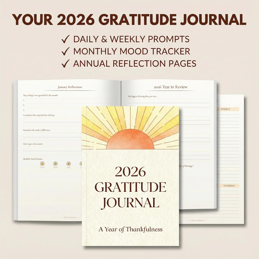 2026 Gratitude Journal Printable | Dated Daily Diary for Mindfulness ...