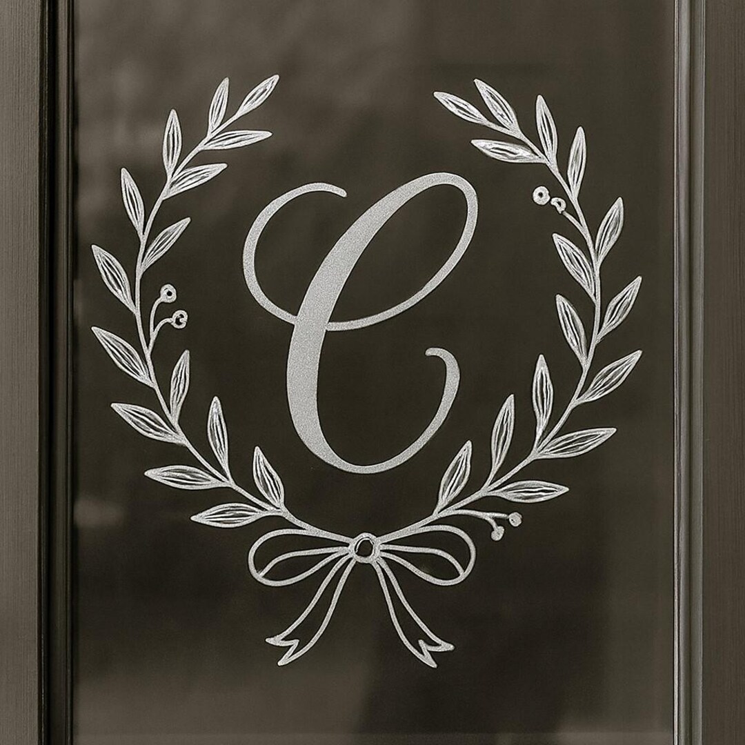 Printable Monogram Wreath | Traceable Chalk Art Template | Customizable ...