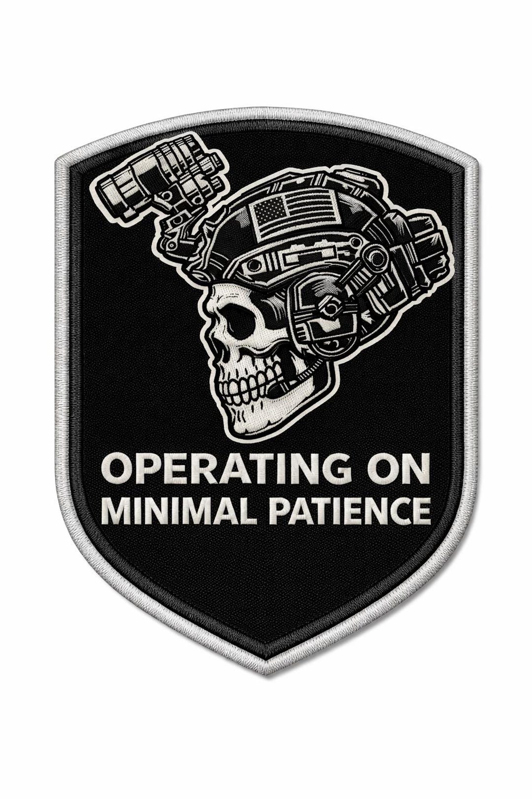 OPERATING on MINIMAL PATIENCE – Tactical Shield Patch - Etsy