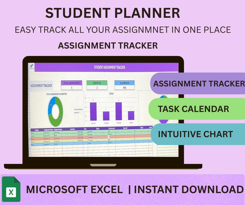 Student Planner | Tracker Academic Planner | Assignment Tracker ...