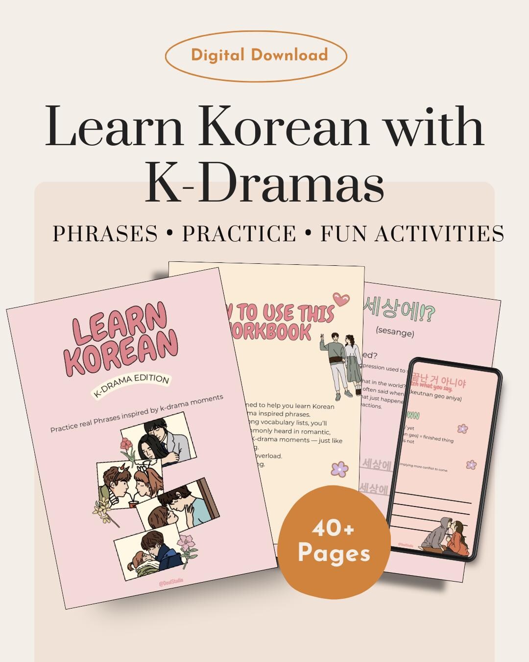 Learn Korean With K-dramas Workbook Korean Phrase Practice PDF Fun ...