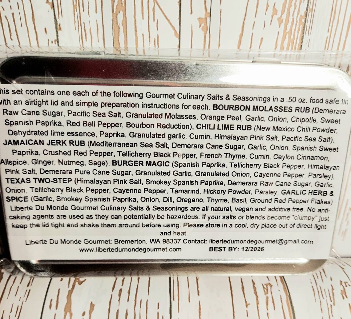 Rubs & Seasonings Sampler Set Half Ounce Tins - Etsy