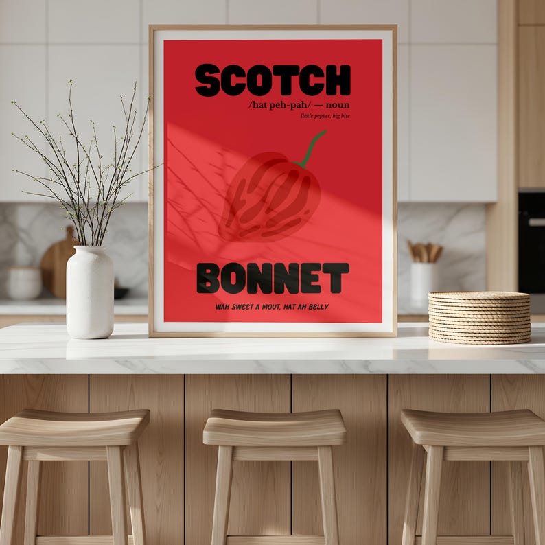 Scotch Bonnet Poster | Jamaican Wall Art | Digital Download - Etsy