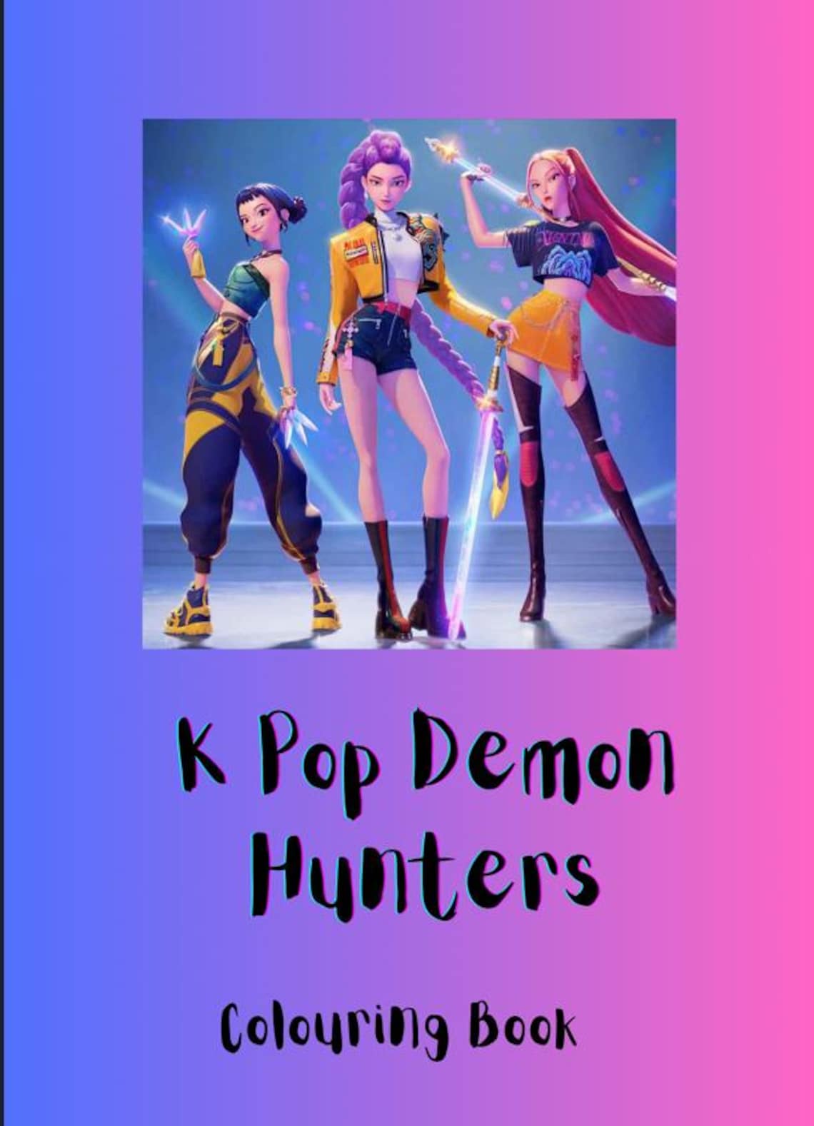 K Pop Demon Hunters Colouring Sheets - Etsy