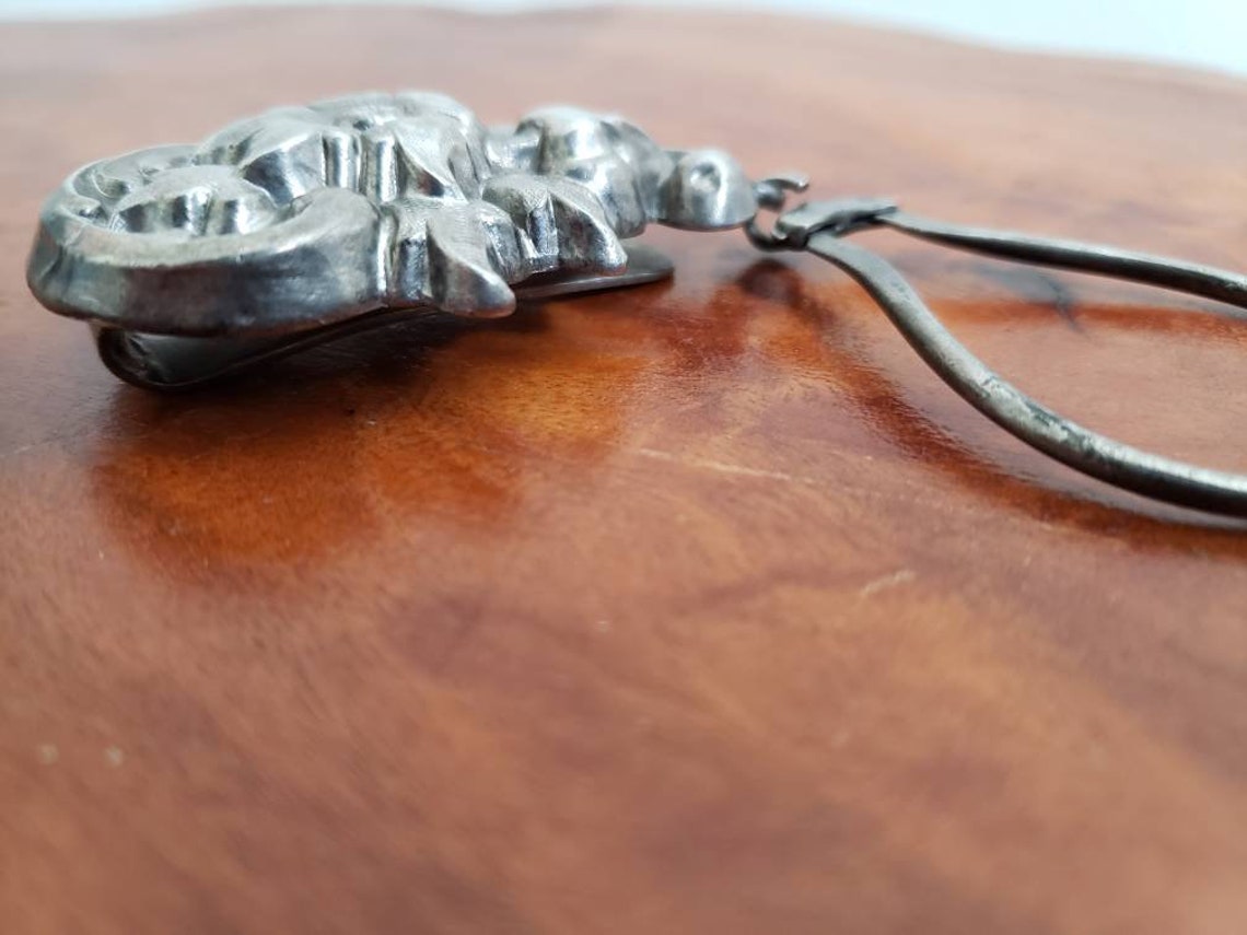 antique-key-ring-with-silver-hollow-art-nouveau-floral-belt-etsy