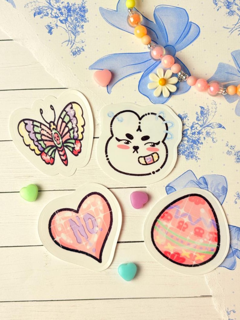 Pastel Pink Heart "no" Sticker, Dripping Letters, Glossy Vinyl (2in X ...