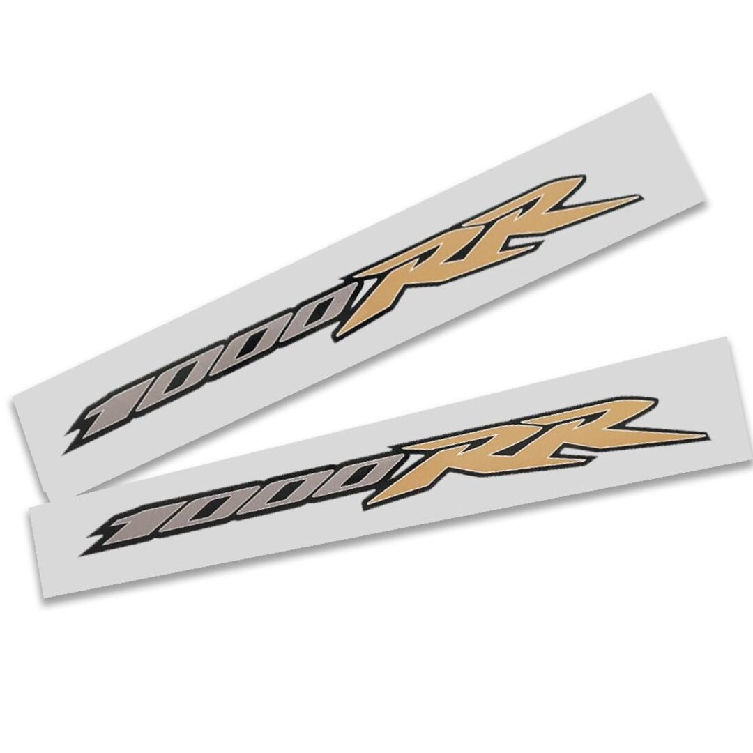 1000 RR 1000RR Motorcycle Decals Graphics Stickers Grey Gold Black 2pcs ...