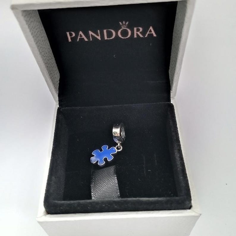 Pandora Dangle Charm Jigsaw Puzzle Piece Blue - Etsy