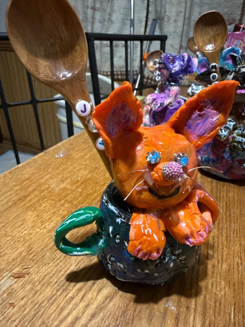 Ooak Kooky Clay Kitten in Coffee Mug - Etsy