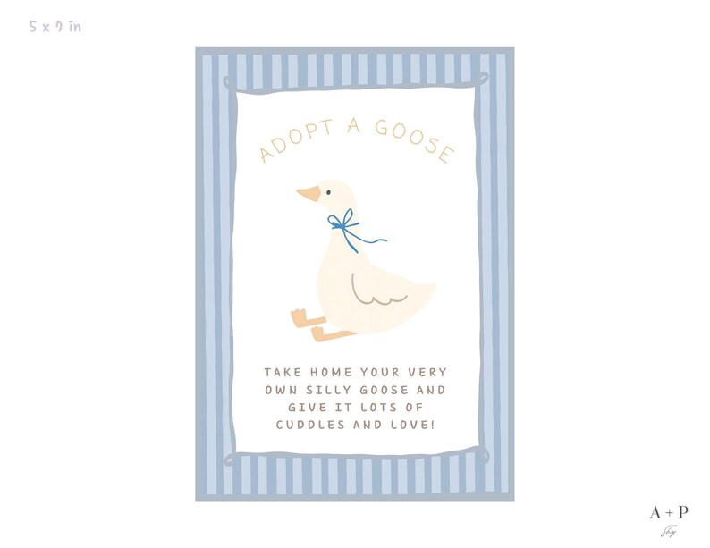 Editable | Adopt A Silly Goose | Sign | Certificate - Etsy