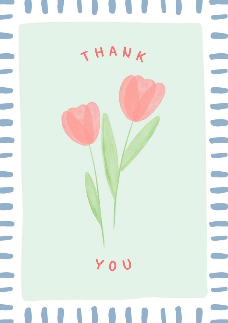 Editable | Thank You Card | Flower - Etsy