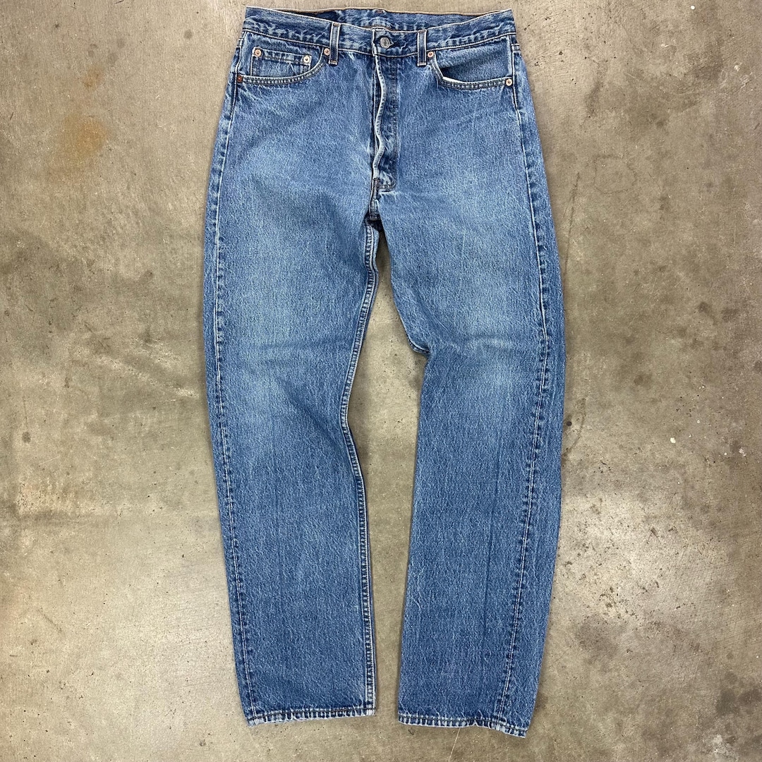 Vintage USA Levi’s 501 Medium Fade Indigo Blue Jeans - Etsy