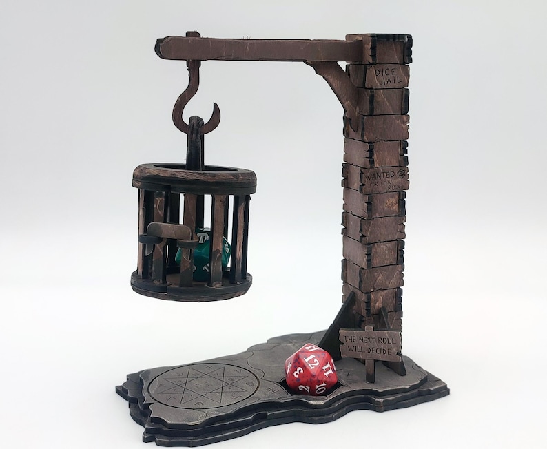 Dice Jail for DND – Wooden Dice Prison Gallows – Funny RPG Dice Holder ...