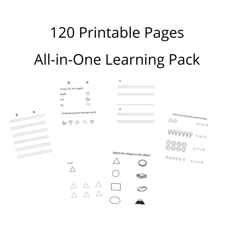 Preschool Learning Starter Pack | Alphabet Phonics Numbers Shapes ...