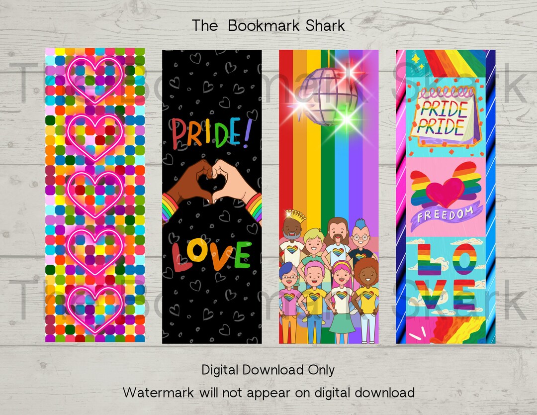 Digital Bookmarks LGBTQ+ | Pride Gift for Book Lovers | Bookmarks ...