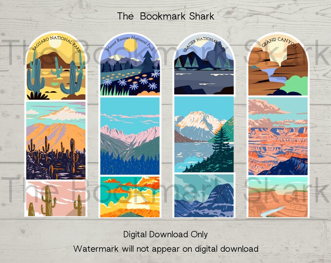 Mountain Bookmarks Handmade Bookmark Laminated With Tassel Watercolor ...