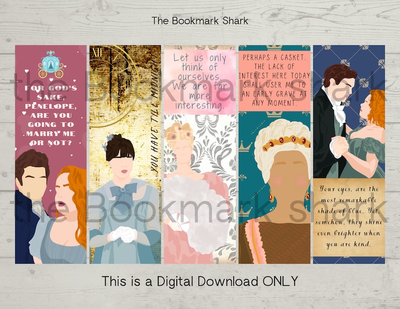 10 Printable Bookmarks Bridgerton | Season 3 Digital | Download ...