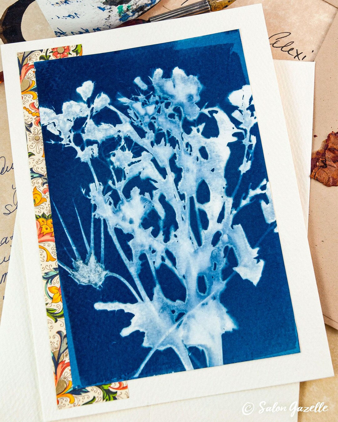 Made to Order- Collaged Cyanotype Prints Mounted on Cards - Etsy
