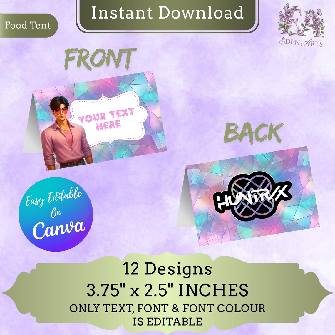 12 Kpop Demon Hunter Food Labels Huntrix Editable Birthday Food Tents ...