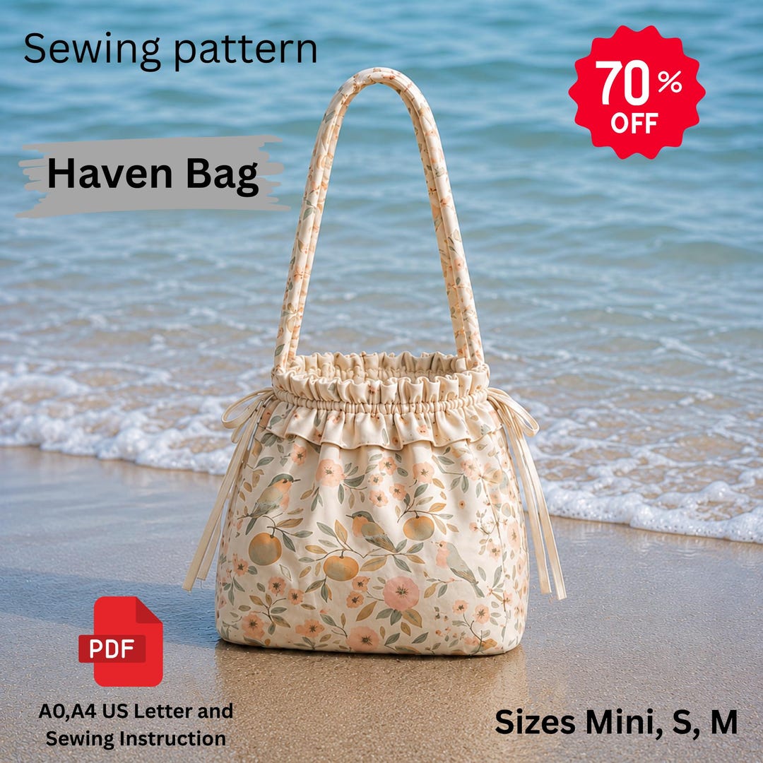 Buy Tote Bag Pattern PDF Sewing Pattern | Everyday Tote Bag | Ruffle ...