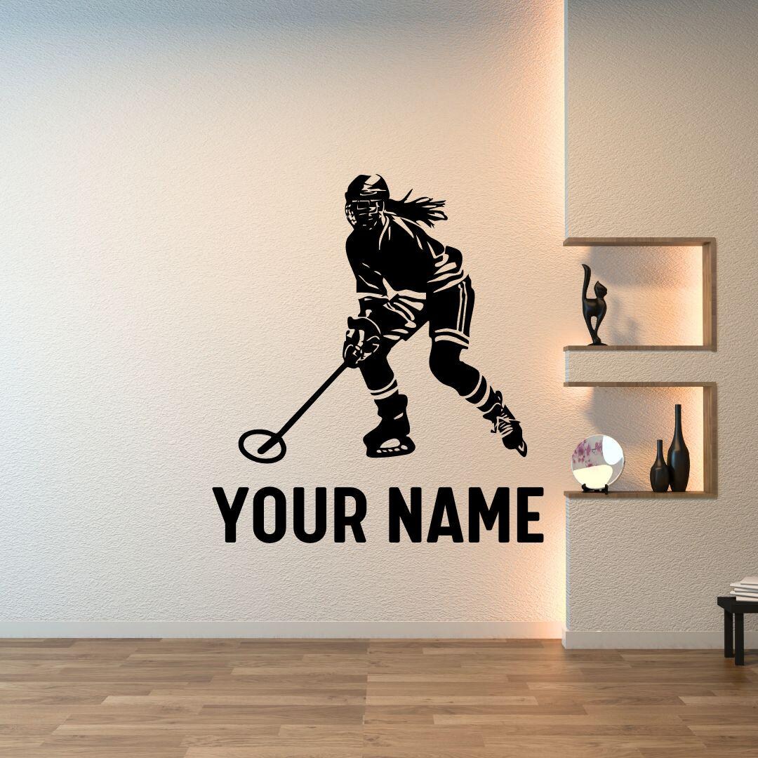 Ringette Girl in Motion – Personalized Wall Decal • Custom Wall Decal ...