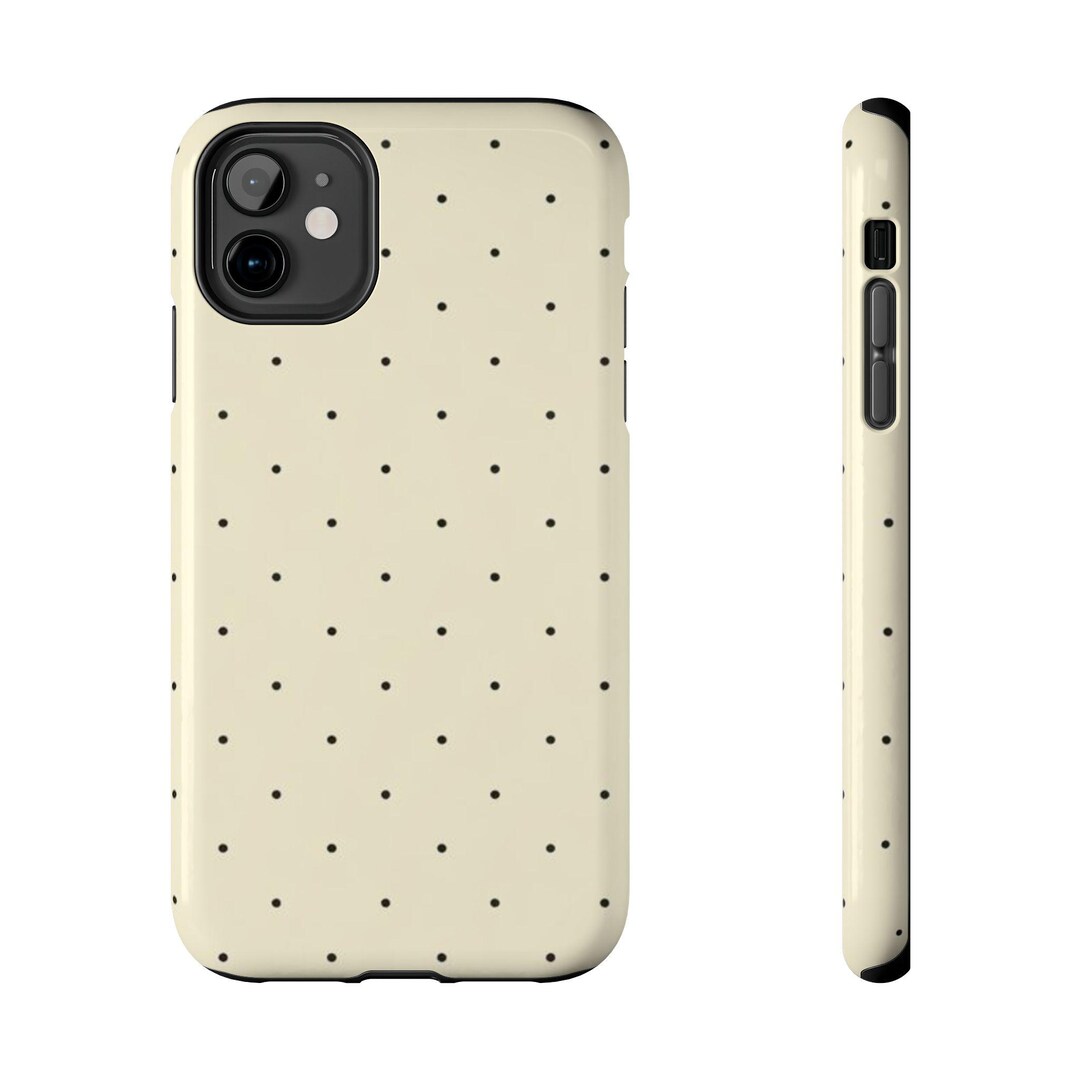 Minimal Black Polka Dot Tough Phone Case | Cream Background - Etsy