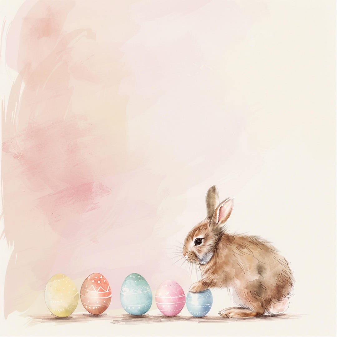 Watercolor Bunny Clipart, Easter Rabbit JPG, Baby Animal Illustration ...