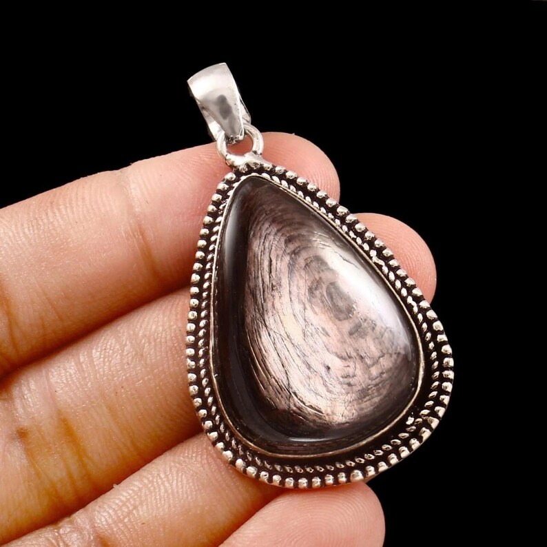 Handmade Hypersthene Silver Pendant – Natural Gemstone Jewelry Gift for ...