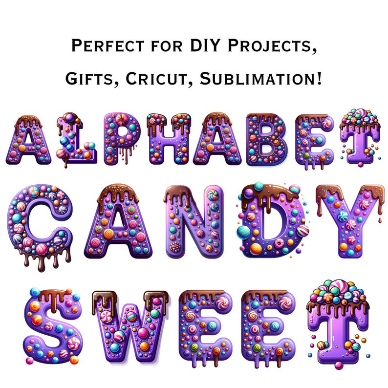 Candy Drip Alphabet Numbers PNG | Chocolate Style Letters (digital ...