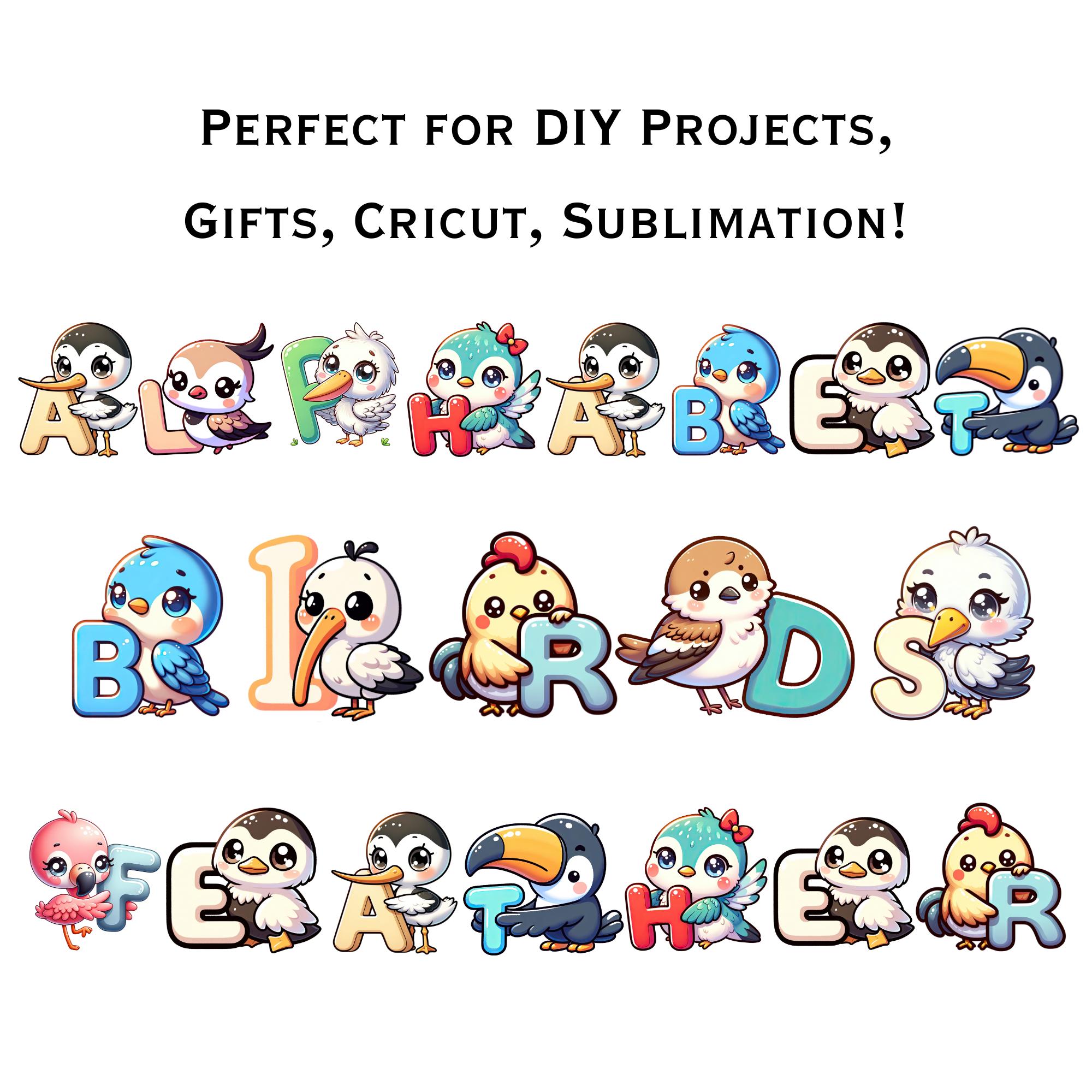 Bird Alphabet PNG A–Z | Nursery Kids Letter Set | Animal ABC Decor ...