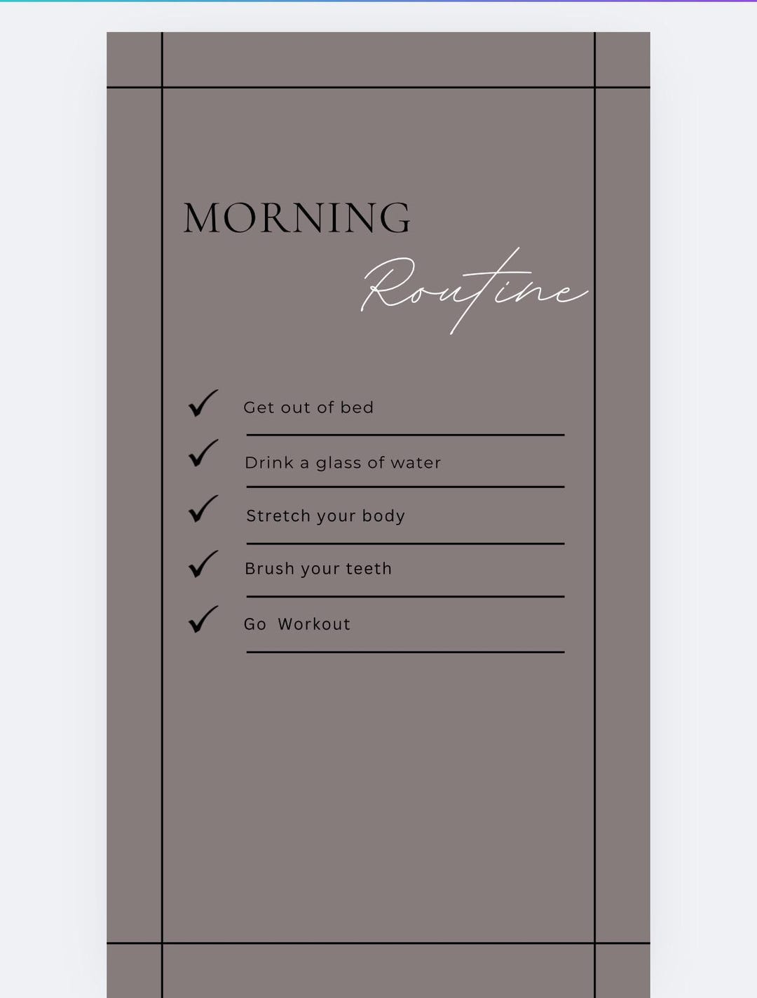 Minimalist Morning Routine Instagram Story Template | Neutral Aesthetic ...