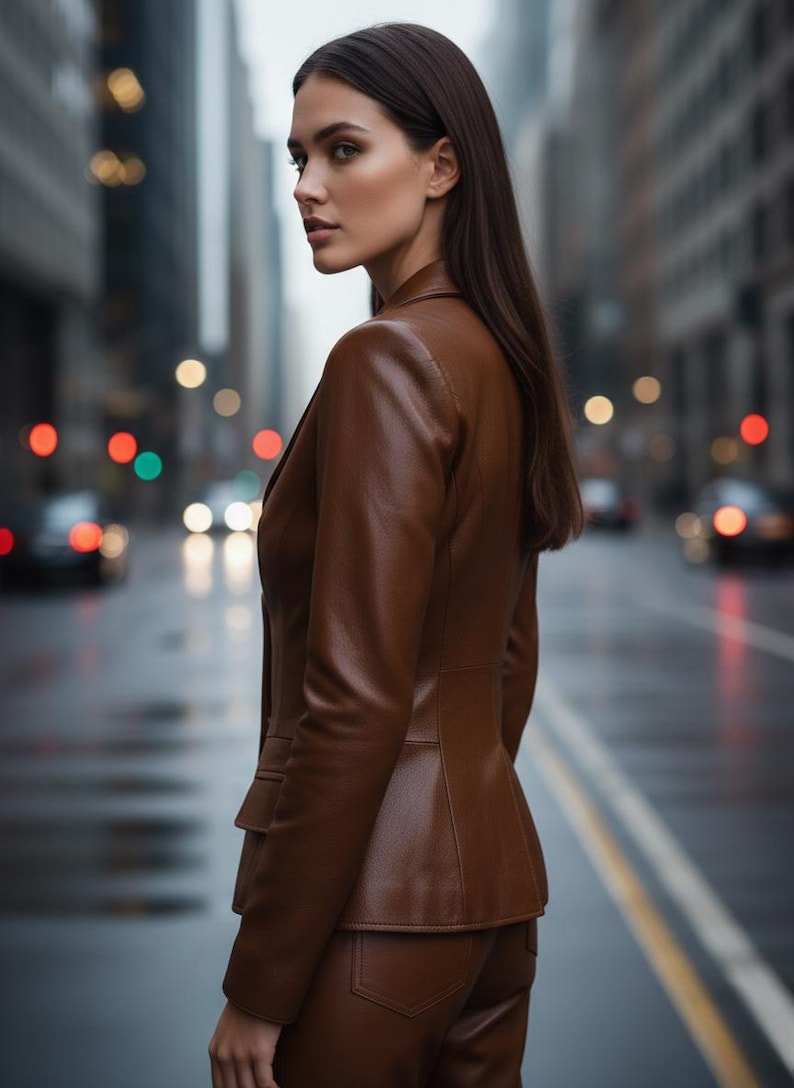 Handcrafted Slim Fit Sheepskin Leather Blazer - Notch Lapel ...