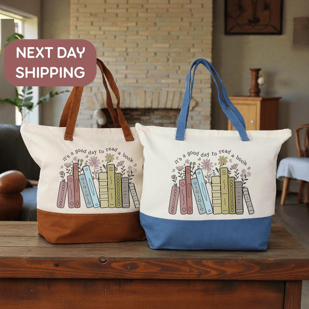 Its A Good Day to Read A Book Tote Bag, Book Lover Tote Bag, Reusable ...