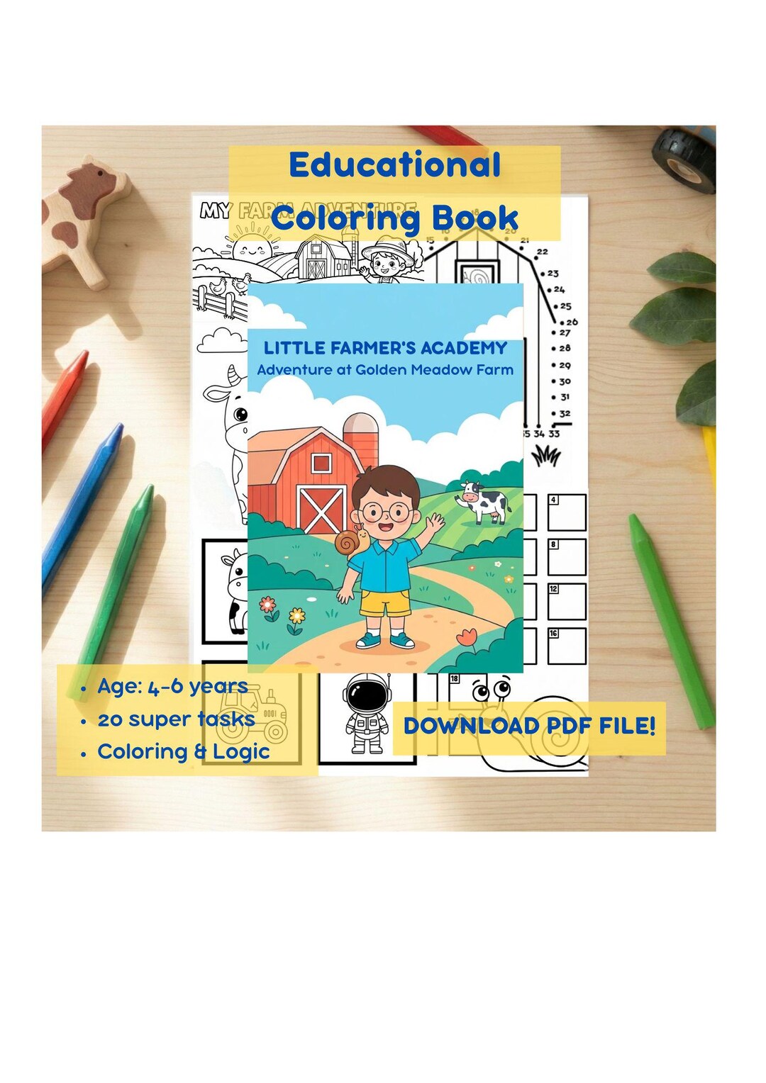 Educational PDF Coloring Pages | Set of 20 Pages | High Resolution ...