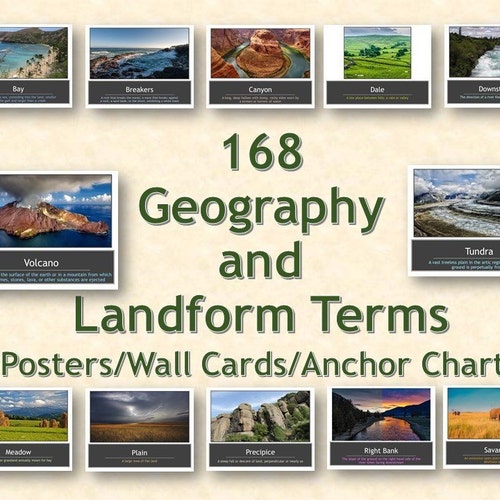 168 Geography and Landform Terms Posters / Wall Cards / Anchor - Etsy