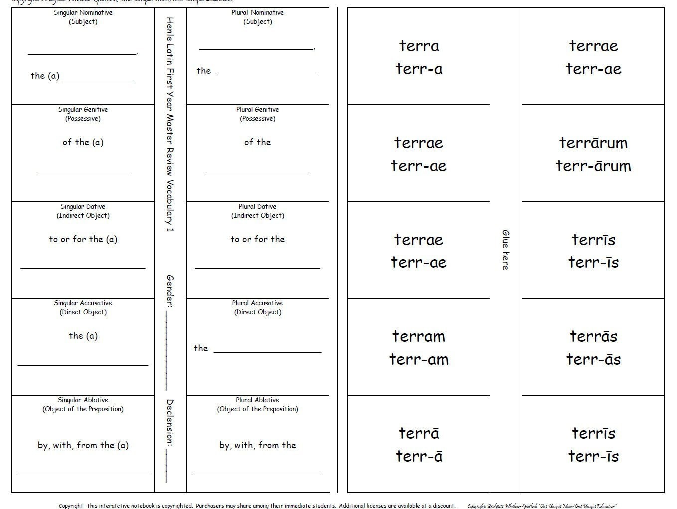 Henle Latin First Year Interactive Notebook Part 1 (challenge A Aligned ...