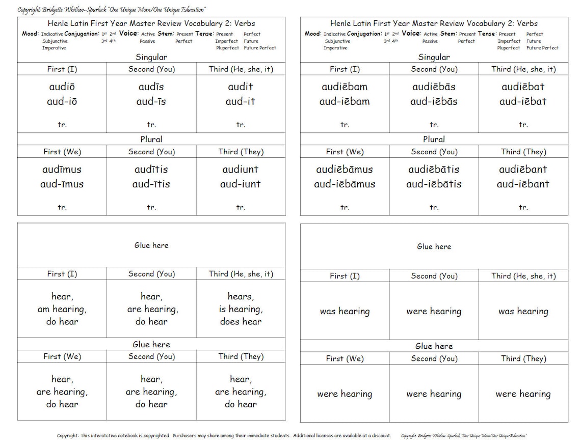 Henle Latin First Year Interactive Notebook Part 1 (challenge A Aligned ...