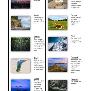 168 Geography and Landform Terms Business Cards - Etsy