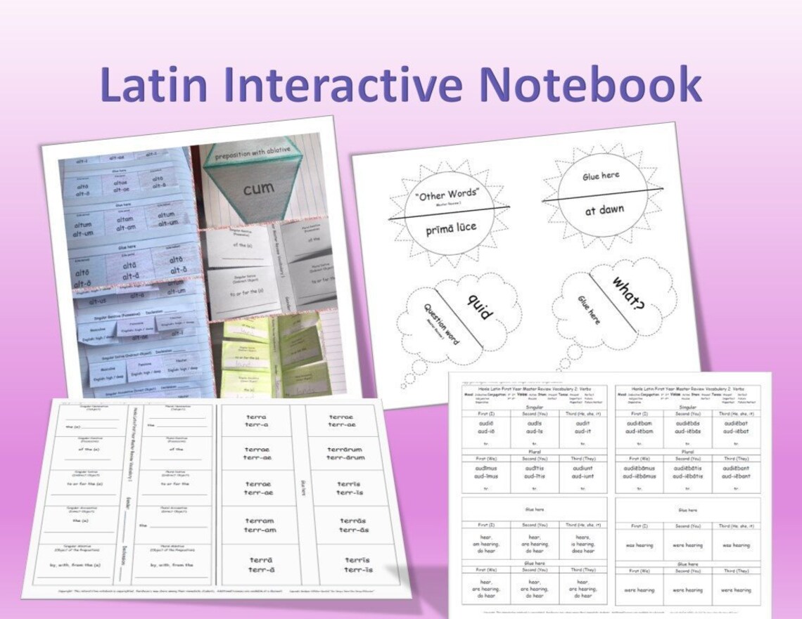 Henle Latin First Year Interactive Notebook Part 1 (challenge A Aligned ...