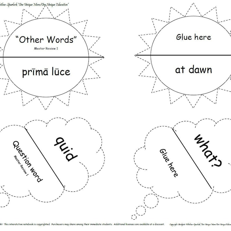 Henle Latin First Year Interactive Notebook Part 1 (challenge A Aligned ...