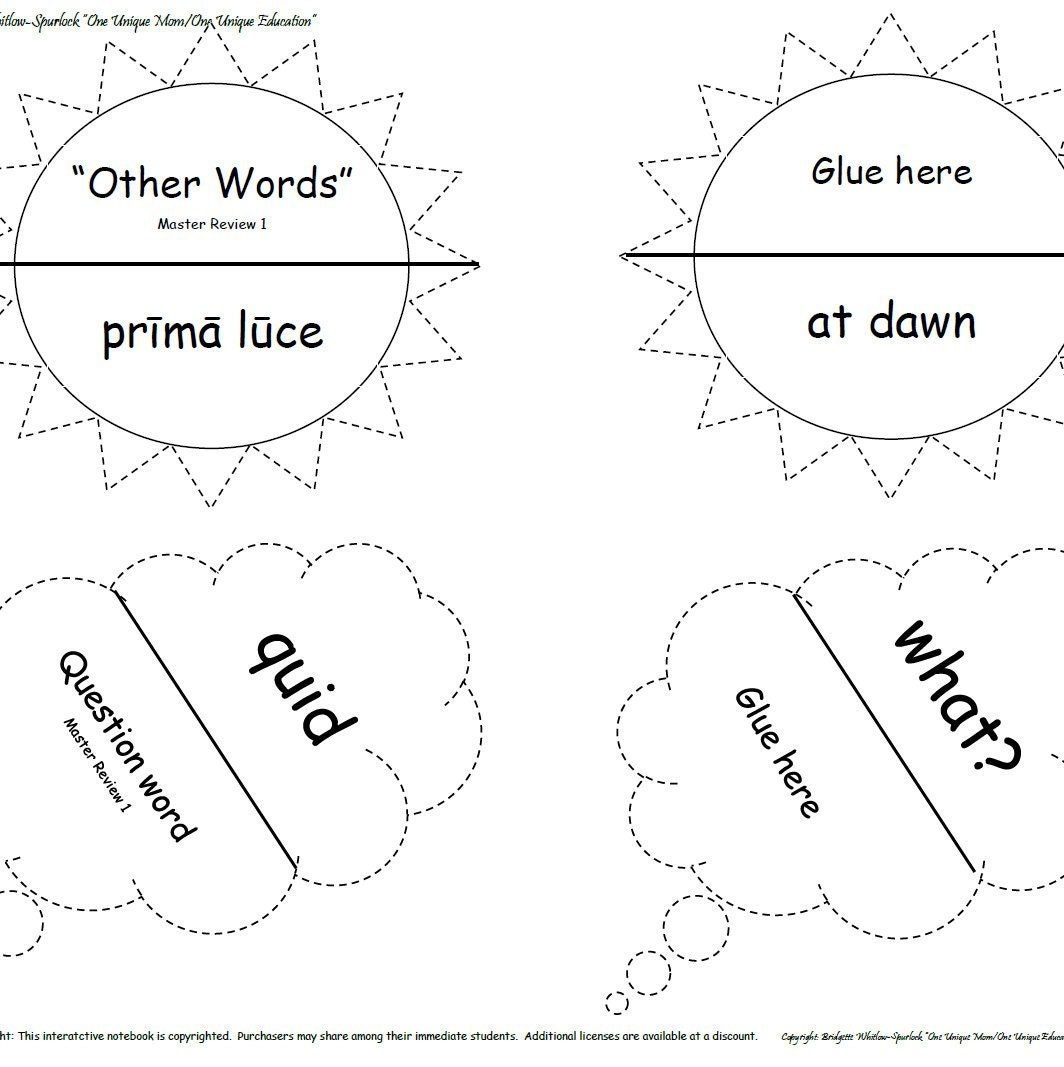 Henle Latin First Year Interactive Notebook Part 1 (challenge A Aligned ...