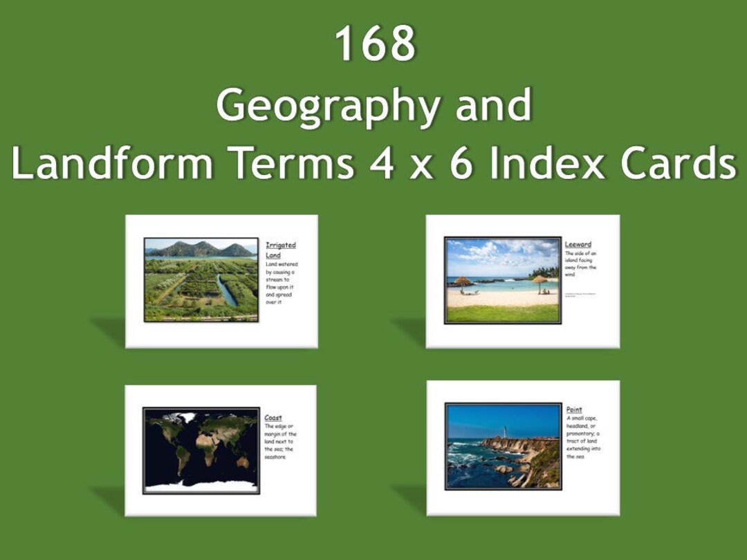 168 Geography and Landform Printable 4x6 Index Cards - Etsy