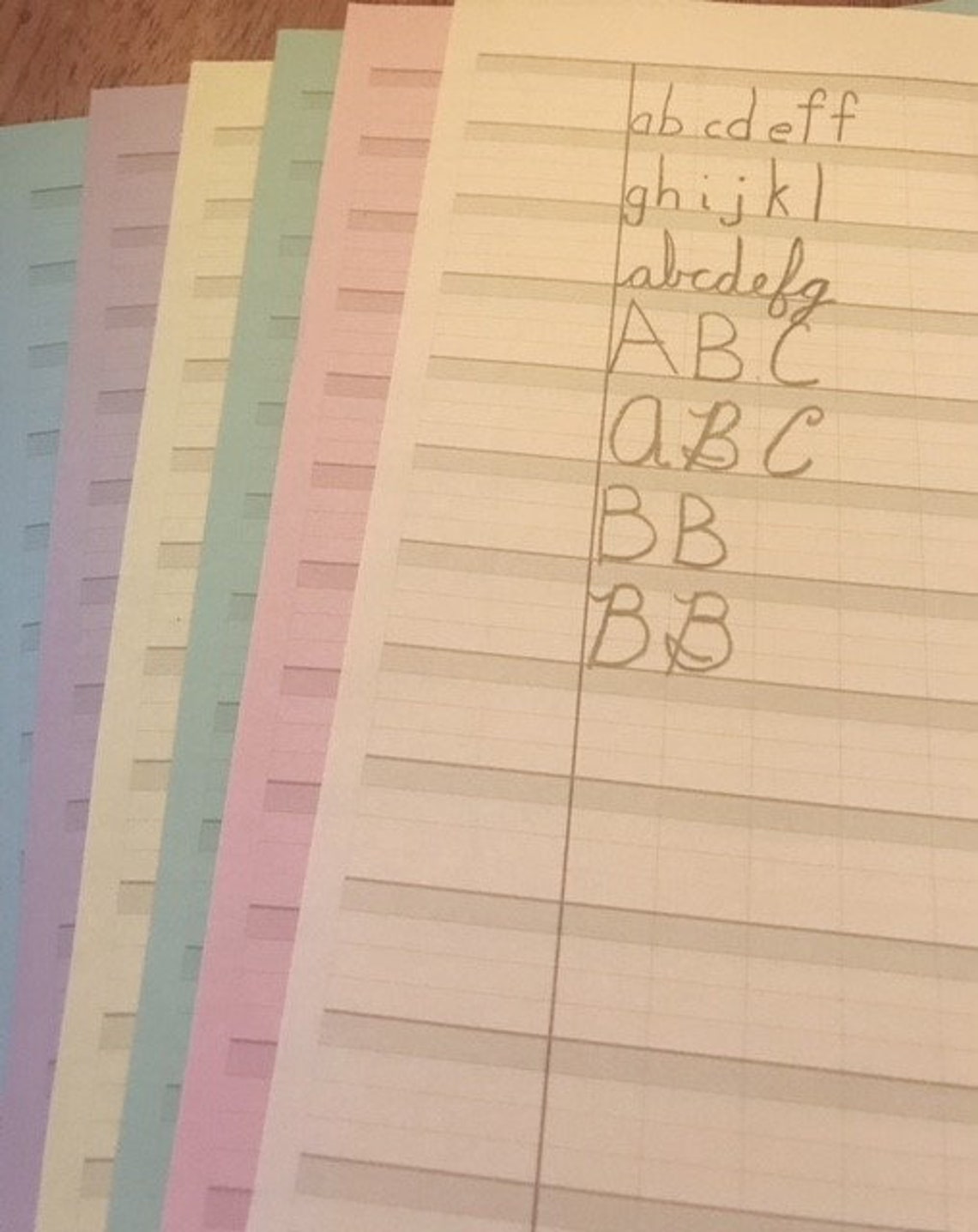 Modified French Ruled Paper (seyes Ruled) With Shading - Etsy