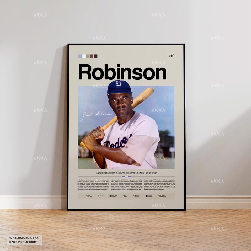 Jackie Robinson Poster - Etsy