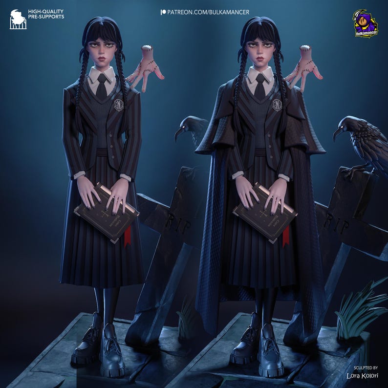 Wednesday Adams [hand-painted Resin Collector Figure 25cm/9.8 In] 3D ...