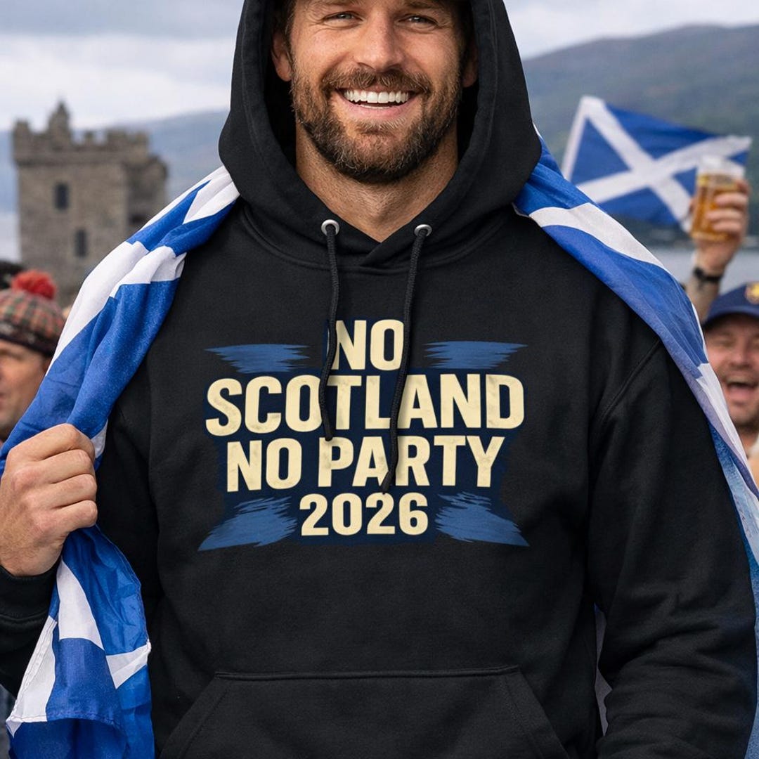 Football Hoodie | No Scotland Party 2026, Tartan Army Fan Wear - Etsy
