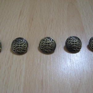Celtic Buttons X5, Antique Gold Effect or Pewter/silver Tone Buttons ...