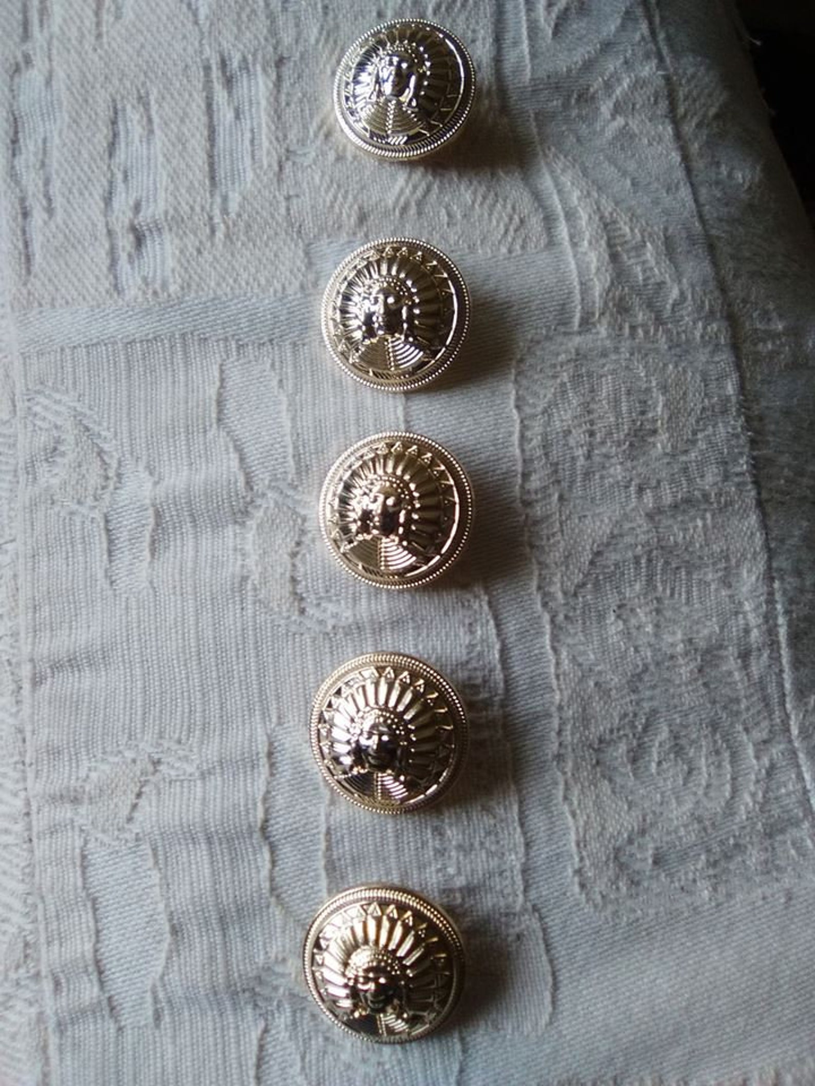 Gold Buttons American Indian Design Metal X 5 | Etsy