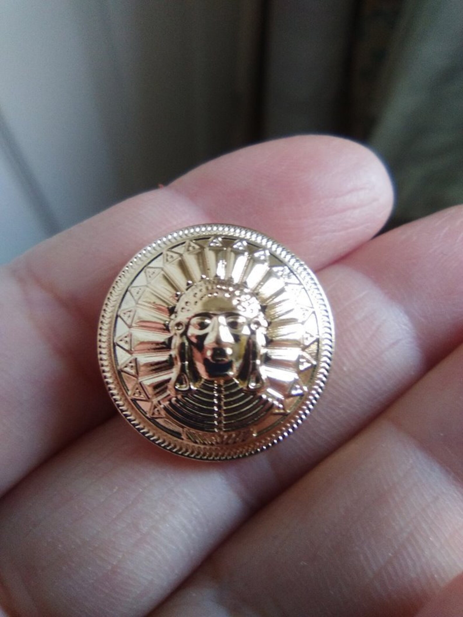Gold Buttons American Indian Design, Metal X 5, 23mm,craft,dressmaking ...