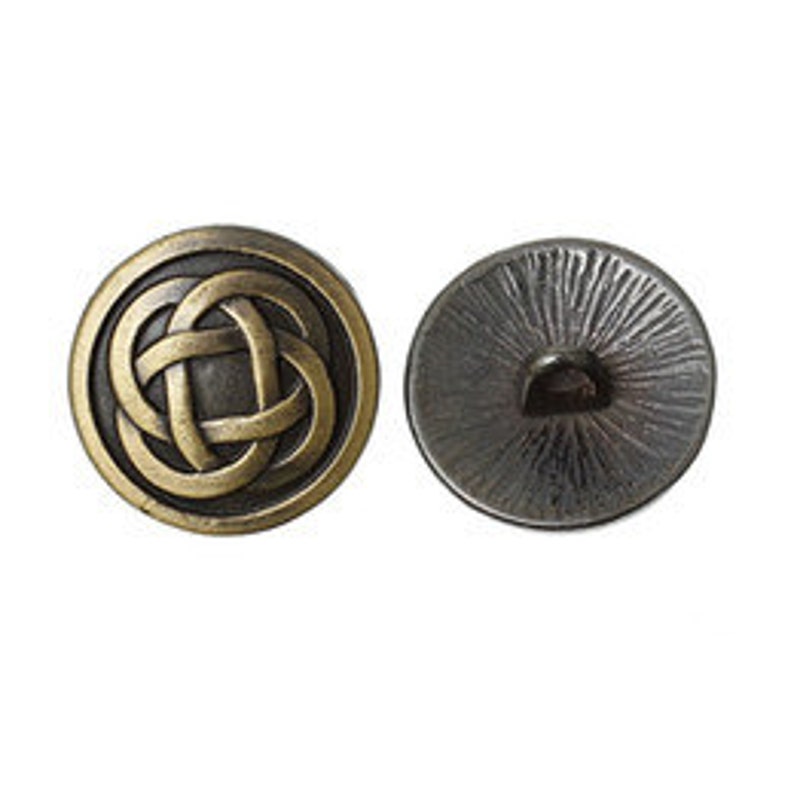 Antique Bronze, Chinese Knot Buttons X 5, Celtic Style, Antique Gold ...